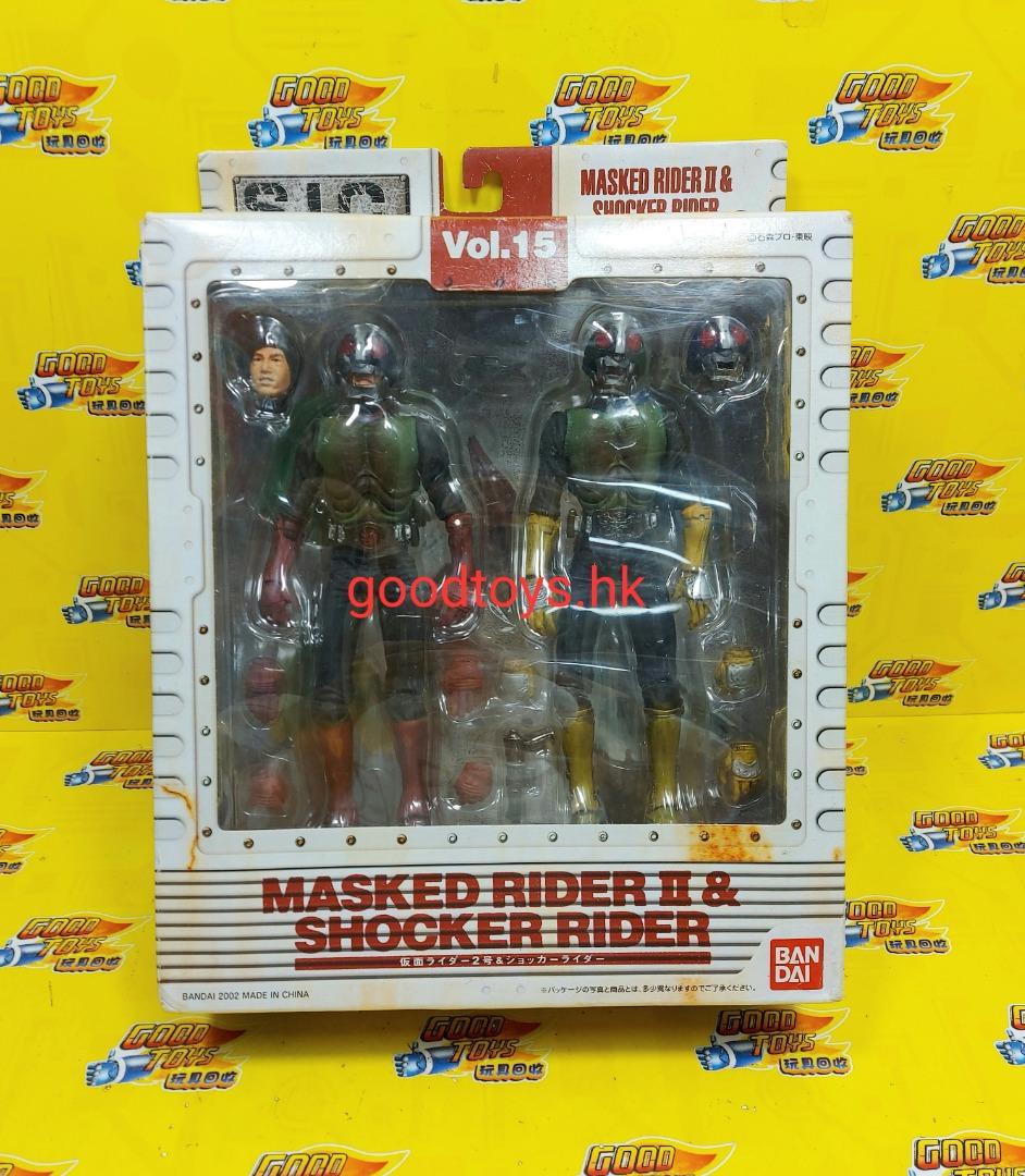 內全新 BANDAI SIC VOL.15 MASKED RIDER II & SHOCKER RIDER 幪面超人 2號 & 黃絲巾, 興趣 ...