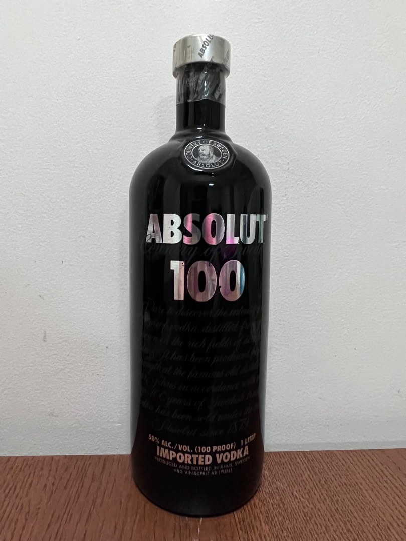 Absolut 100 Vodka 1 L, Food & Drinks, Alcoholic Beverages on Carousell