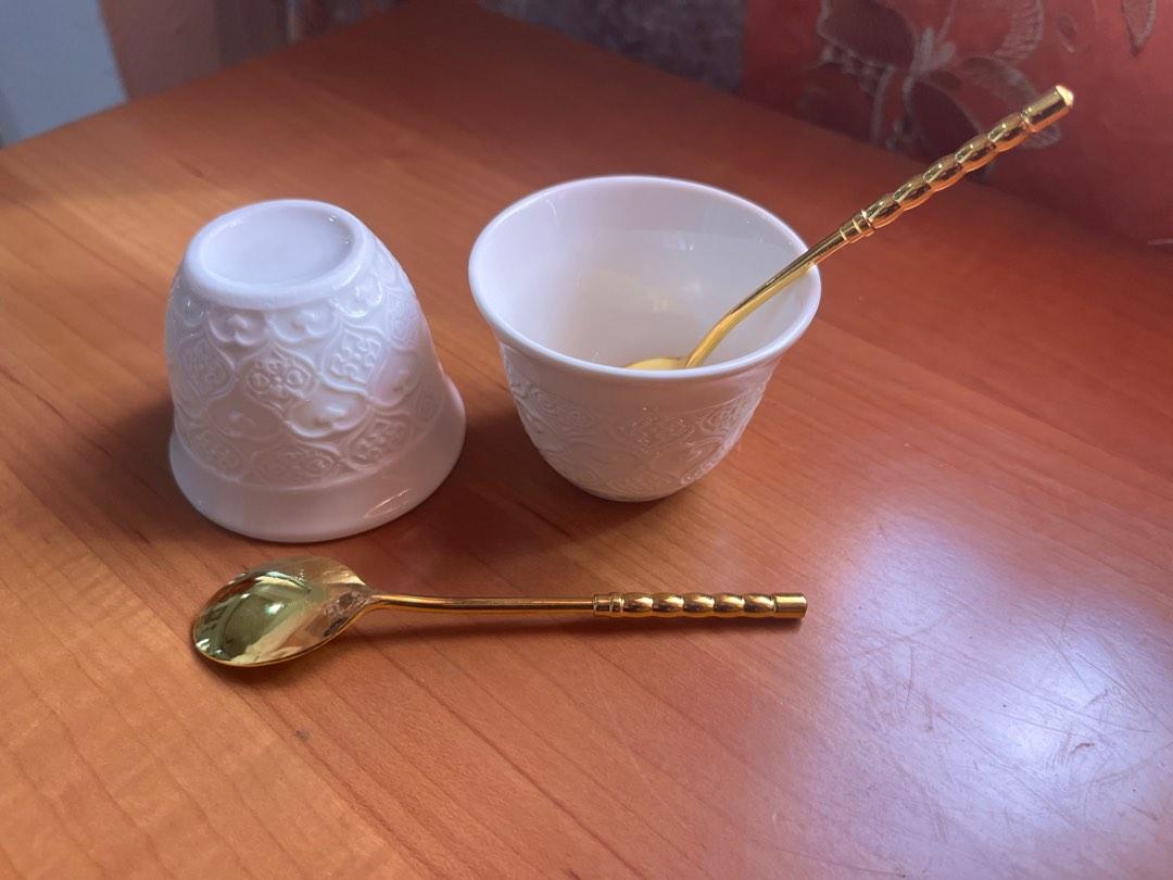 Arabic Mini Tea Cup & Teaspoon, Furniture & Home Living, Bathroom ...