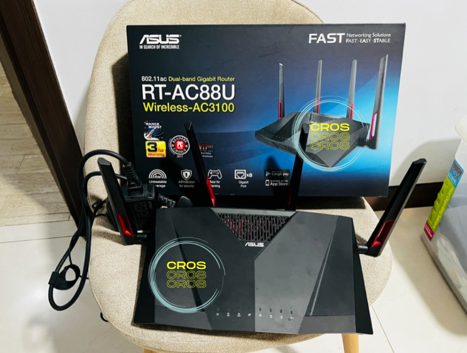 Asus RT-AC88U AC3100 Dual Band Gigabit WiFi Gaming Router with MU-MIMO ...