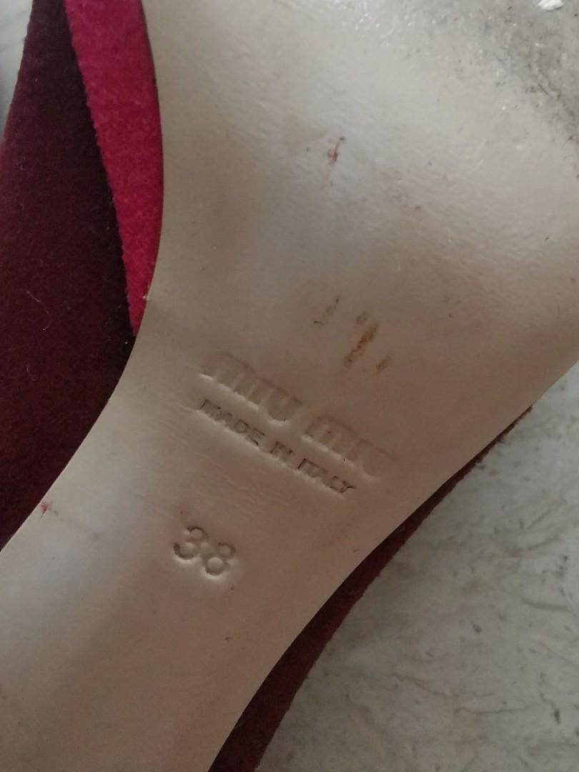 Authentic Miu Miu Maroon Color Pump, Luxury, Sneakers & Footwear on Carousell