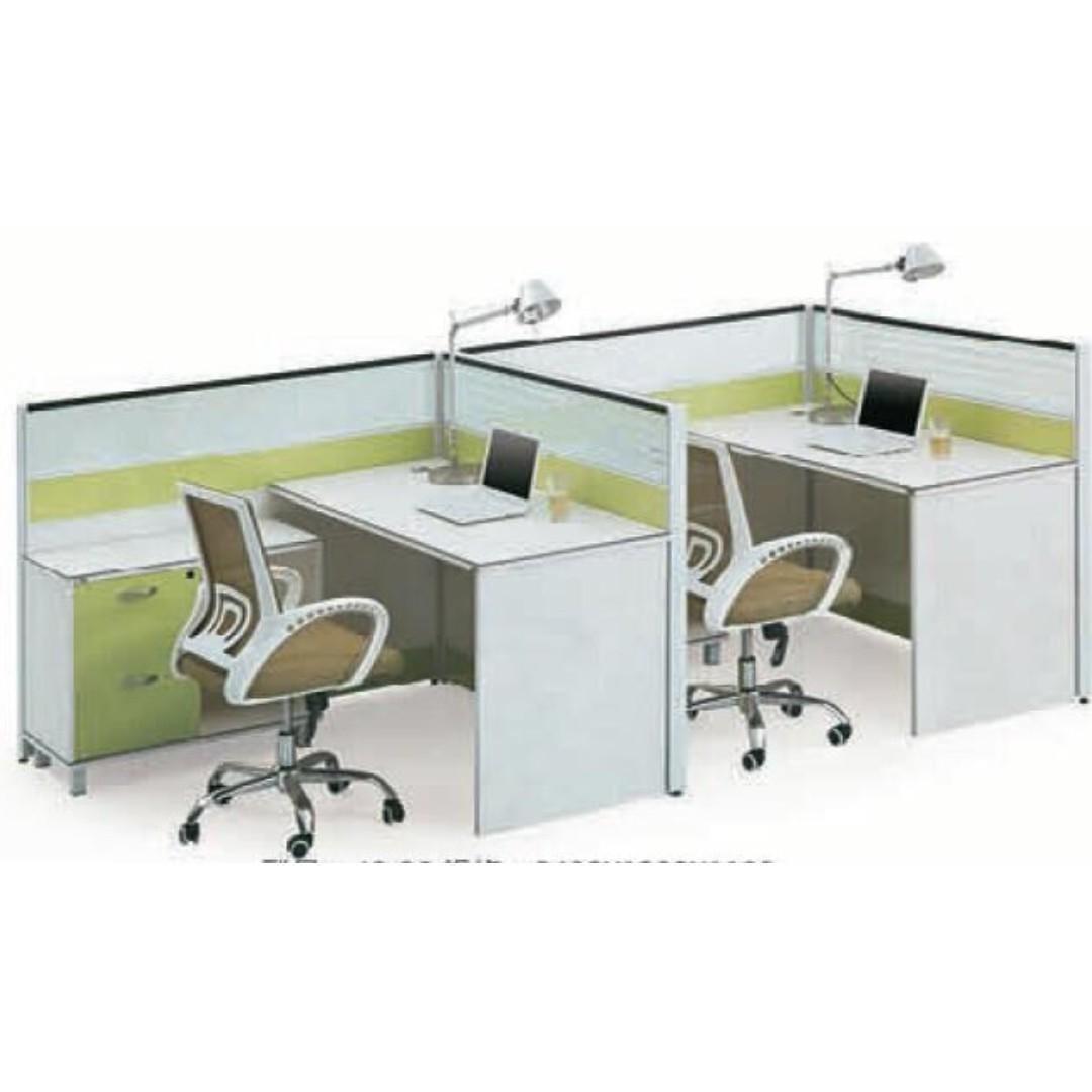 B48B Workstation w Partition, Office Table, System Furniture Cubicle ...