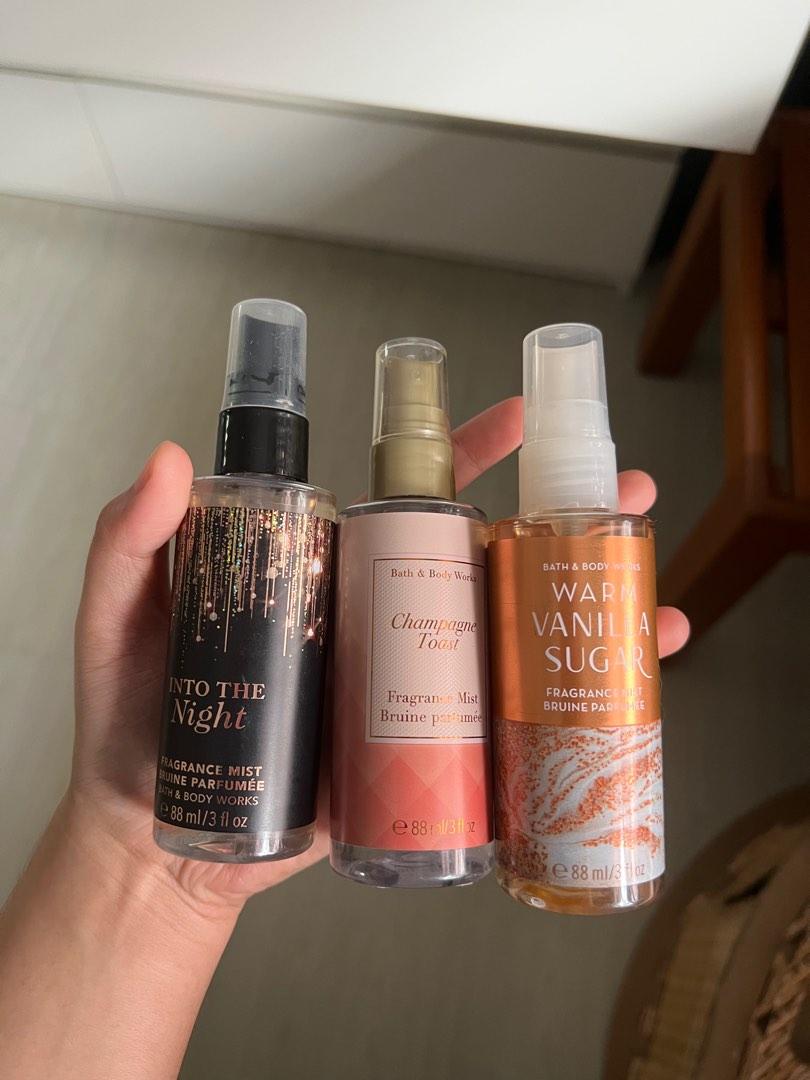 Bath and Body Work Fragrance Mist (into the night,champagne toast, warm ...