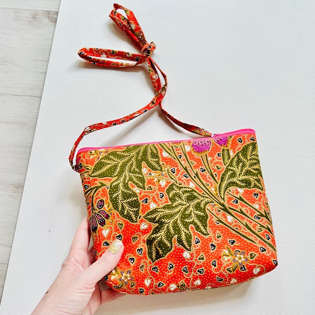 Batik Small Sling Bag Handmade in Singapore, Women's Fashion, Bags ...