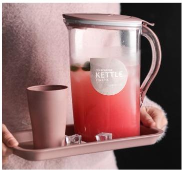 Beihe 2.1L Water Pitcher Set with Cups Cold Water Flask Water Jug ...