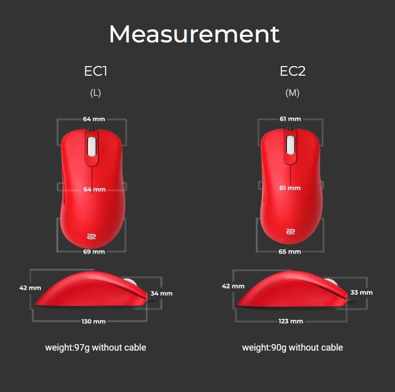 BenQ Zowie EC2 / EC1 Red V2 Asymmetrical eSports Gaming Mouse ...
