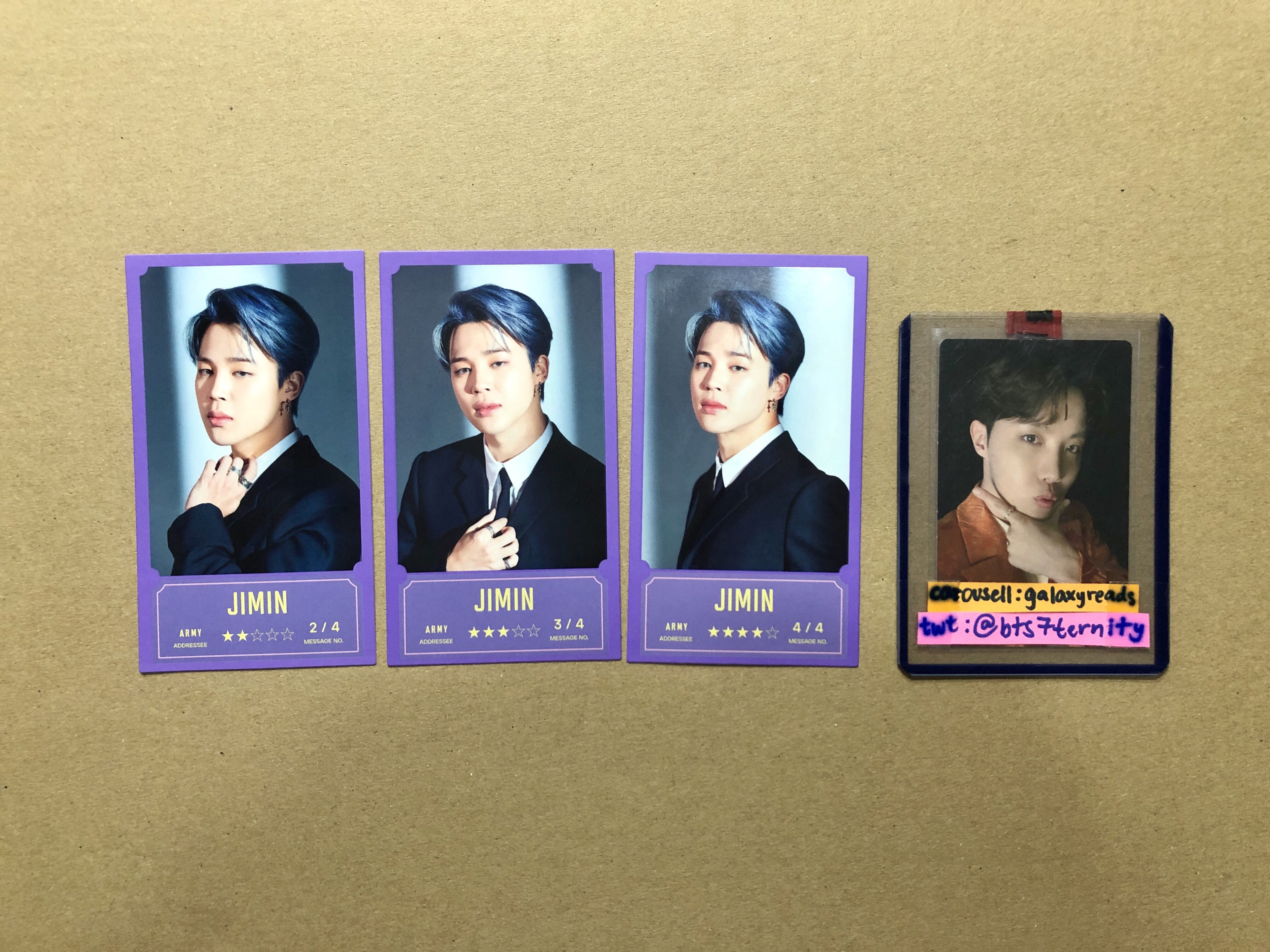 (Set/Take All) BTS BangBangCon Jimin Message Photo Official BBC Card ...