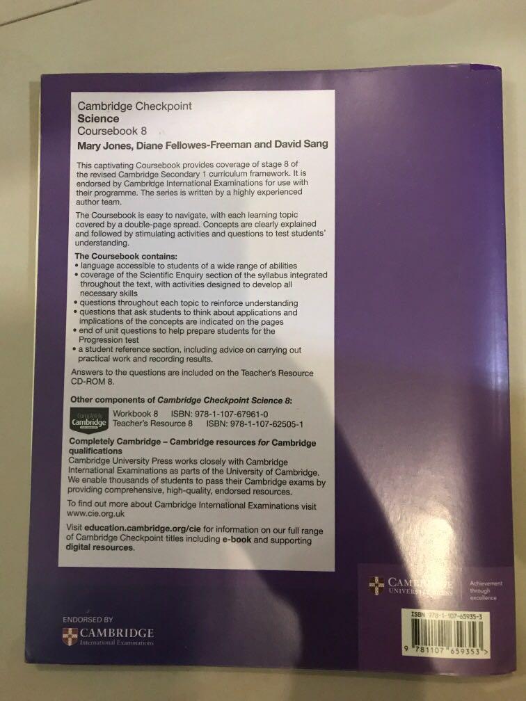 Cambridge Checkpoint Science Coursebook + Workbook ( 1 set ), Hobbies ...