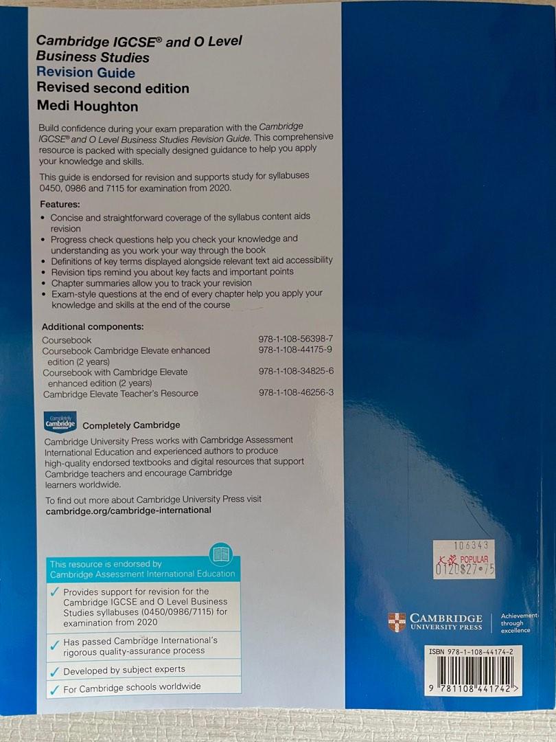 Cambridge IGCSE and O level Business studies Revision Guide, Hobbies & Toys, Books & Magazines ...