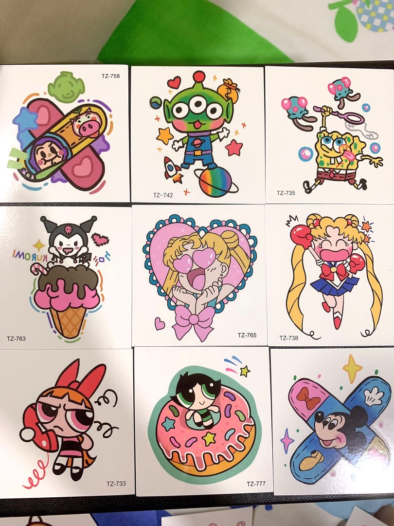 Cartoon / Anime Tattoo Stickers, Hobbies & Toys, Stationery & Craft ...