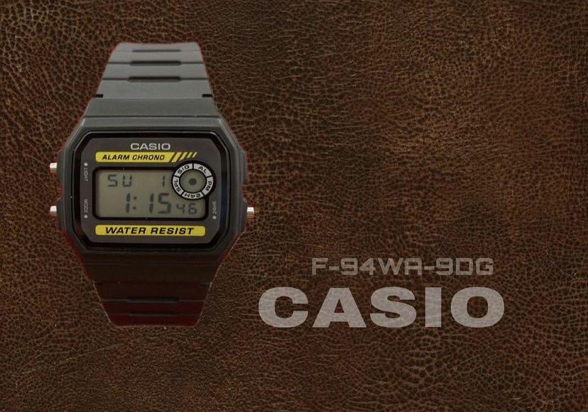 Casio F-94WA-9D Vintage Series Digital Quartz F94WA-9D Black Tone F94 ...