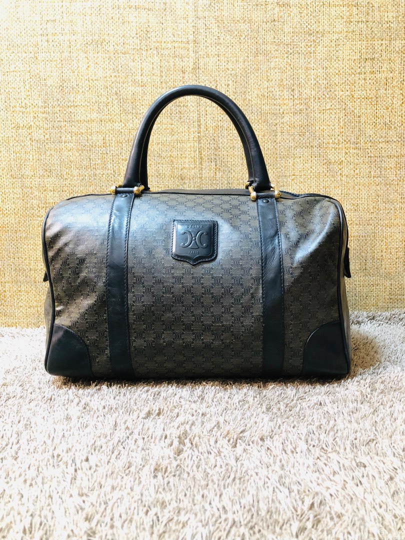 CELINE VINTAGE BOSTON 31cm MACADAM TRIOMPHE, Luxury, Bags & Wallets on ...