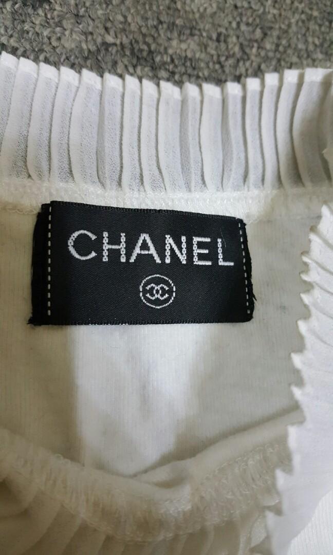 Chanel Track Rubber Logo Longsleeve, Luxury, Apparel on Carousell