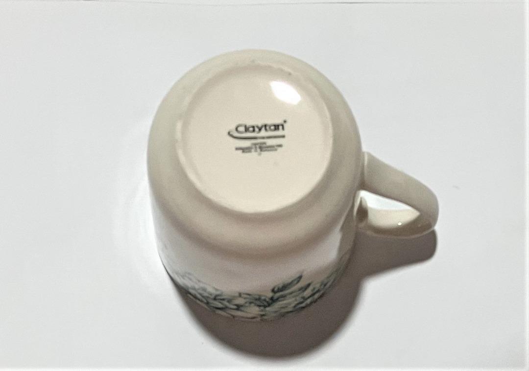 Claytan Green Floral Design Mug, Furniture & Home Living, Kitchenware ...