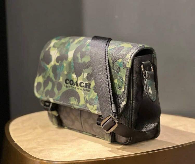 Coach League Messenger Bag in Signature Canvas with Camo Print, Men's ...