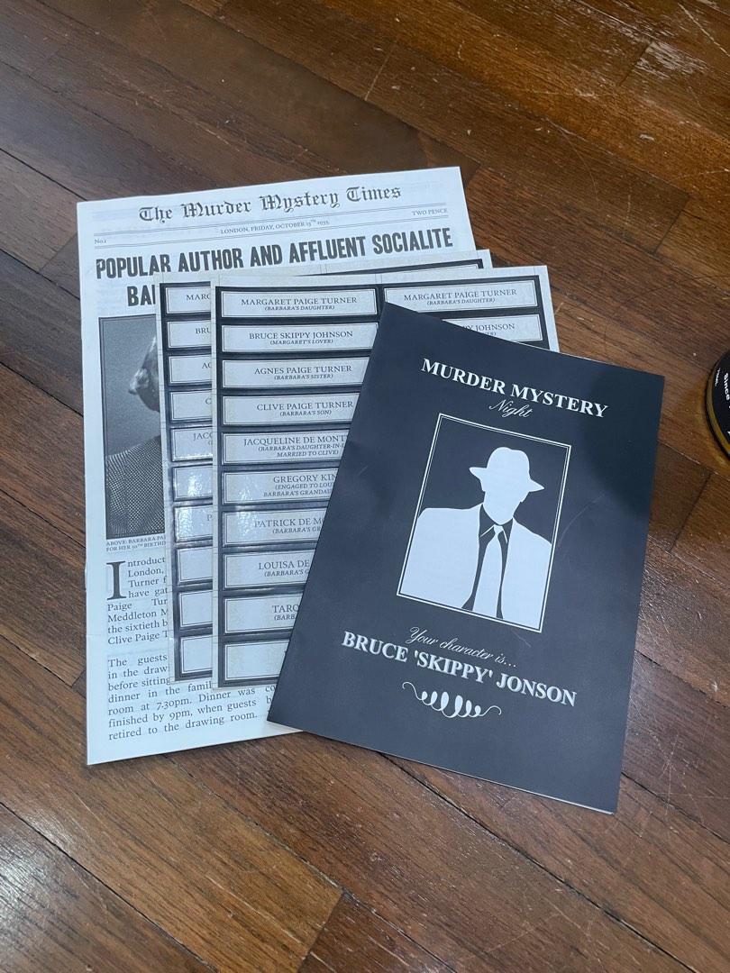 Complete Murder Mystery Night Board Game by Lagoon Games, Hobbies ...