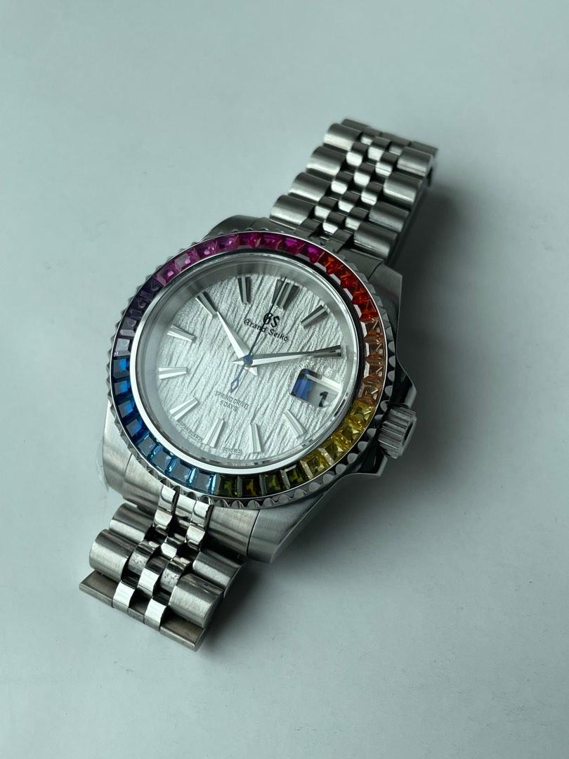 Custom Seiko Mod Rainbow Submariner White GS, Men's Fashion, Watches ...