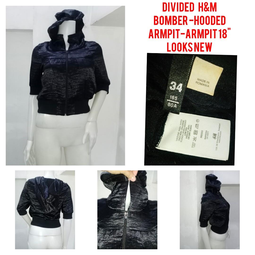 Divided H&M Hooded Bomber Rain Jacket, Women's Fashion, Coats, Jackets and Outerwear on Carousell