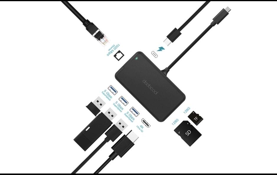dodocool DC46B - 8-in-1 Multifunction USB-C Hub with Type-C Power ...