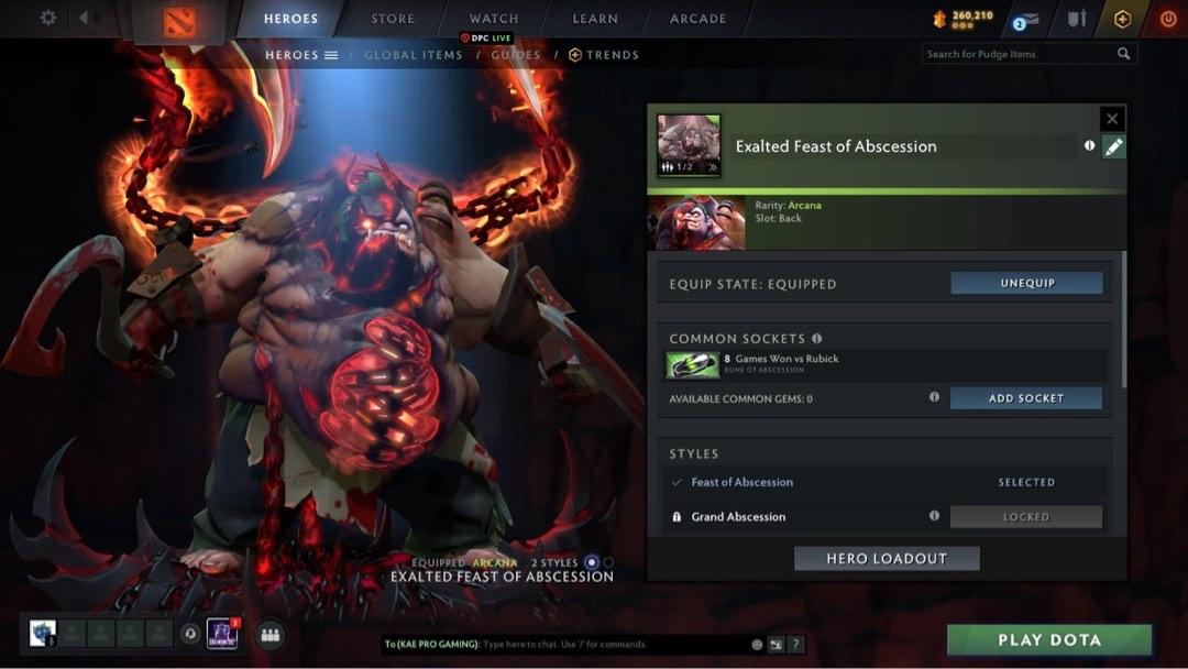 Dota 2 Arcanas - Exalted Pudge Arcana / Juggernaut Arcana, Video Gaming ...