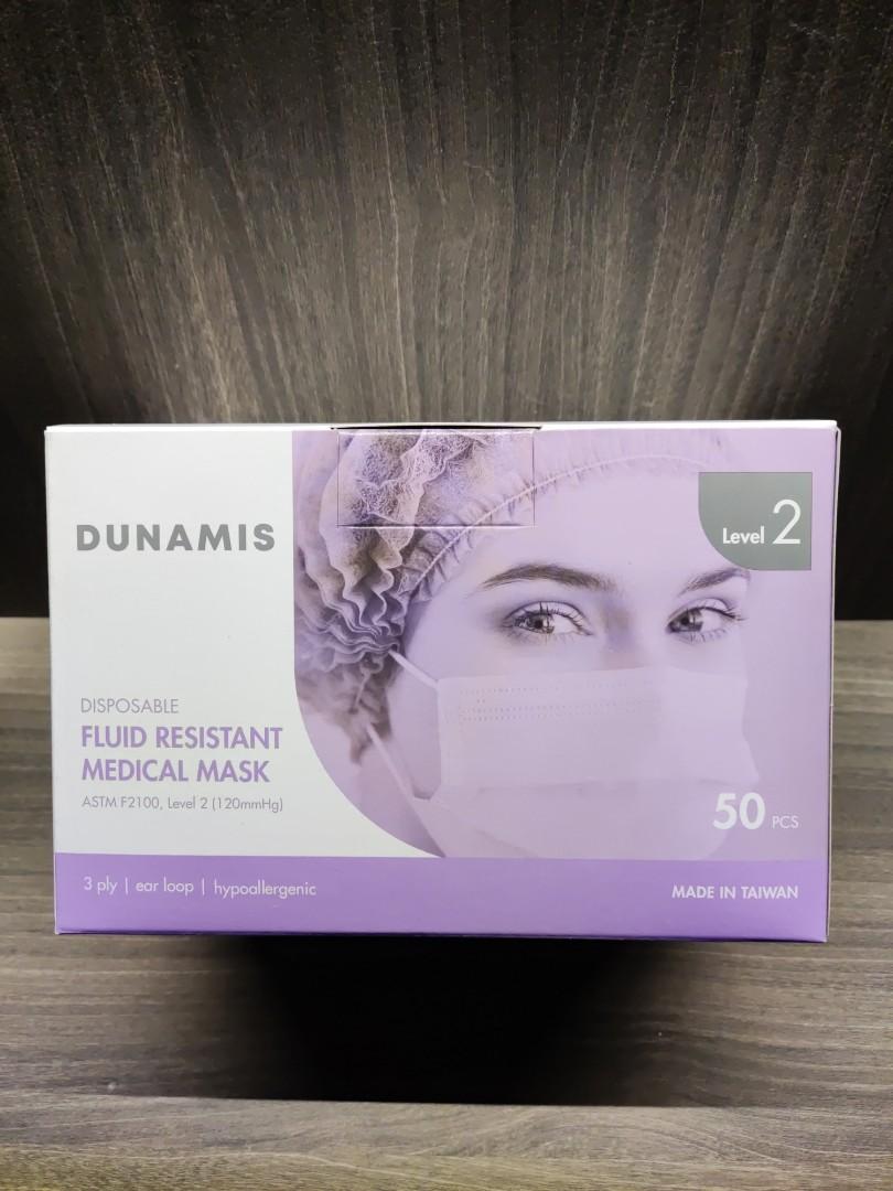 Dunamis Disposable Fluid Resistant Medical Surgical Face Mask Level 2 ...