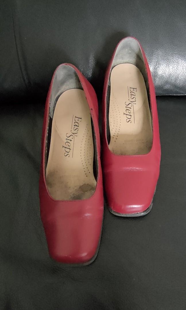 Easy Steps Red Women Shoes, Women's Fashion, Footwear, Heels on Carousell