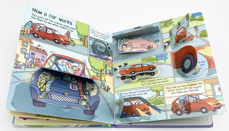 EK332 Usborne 看裡面系列 Look Inside Cars, 興趣及遊戲, 書本 & 文具, 兒童書籍 - Carousell