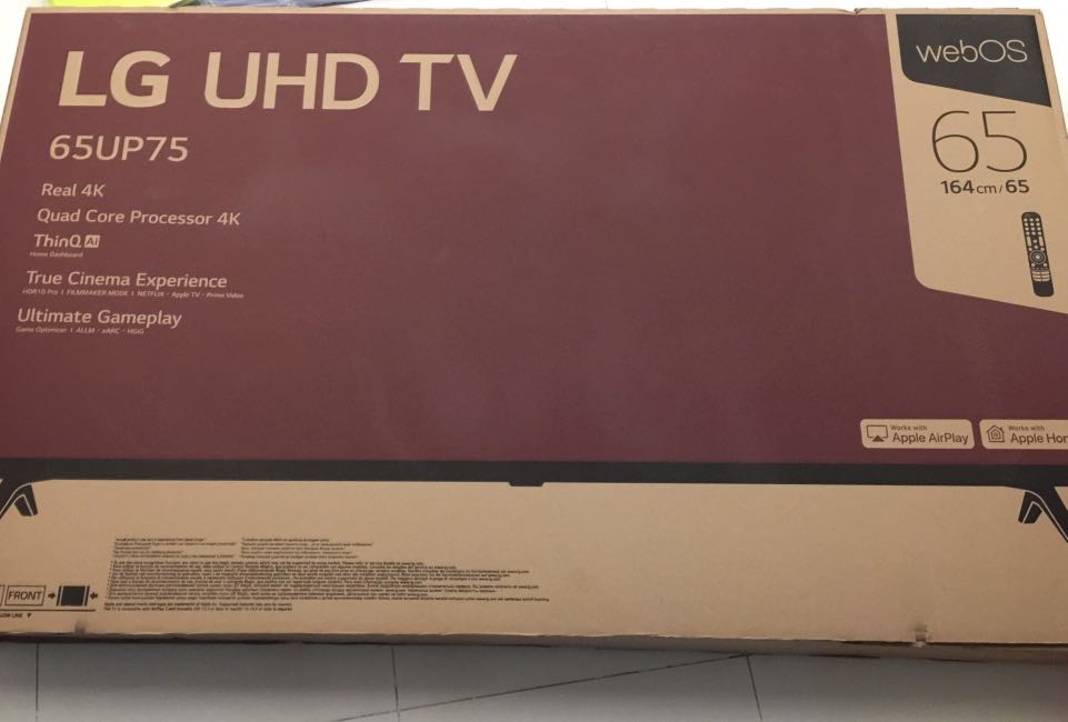 Empty TV Box for 65 inch LG TV with Styrofoam, TV & Home Appliances, TV ...