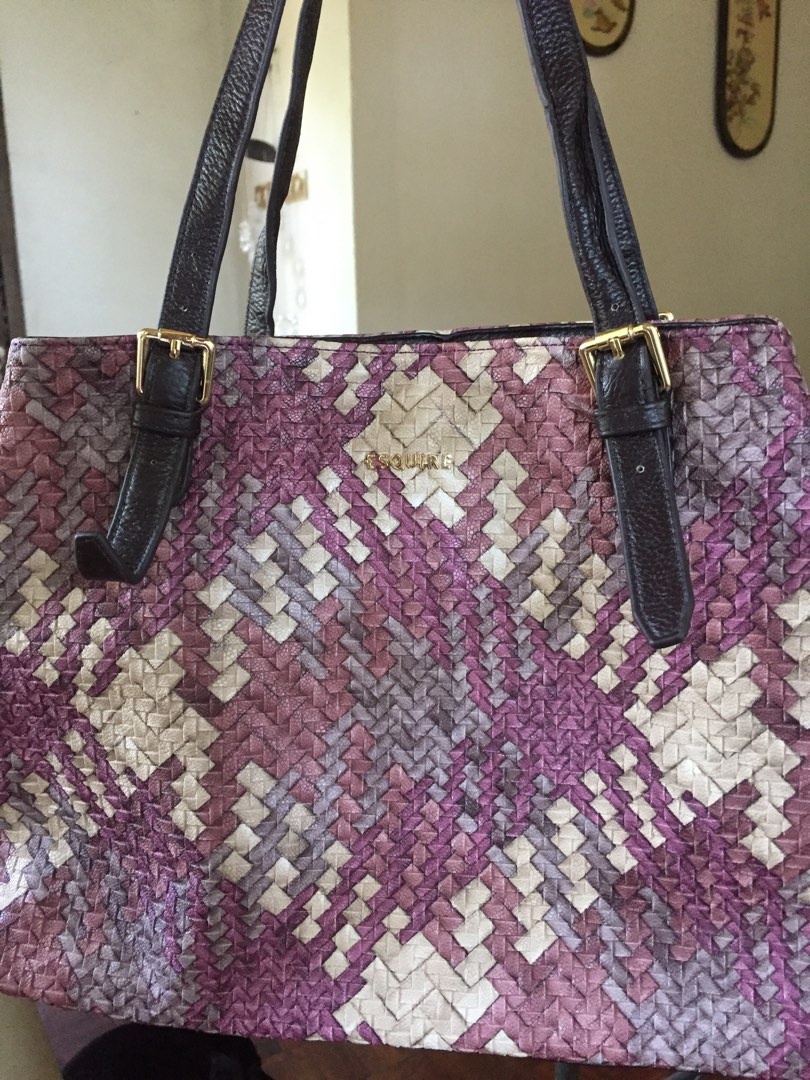 Esquire Banig Leather Tote Bag, Women's Fashion, Bags & Wallets, Tote ...