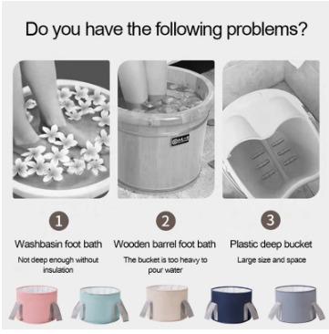 Foldable Basin Foot Baths Bucket Multifunction Folding Bucket Pail ...