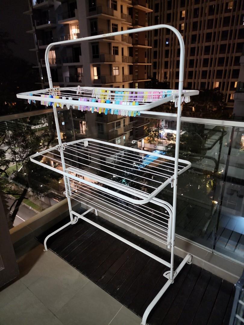 Foldable Clothes Drying Rack IKEA metal, Furniture & Home Living, Home ...
