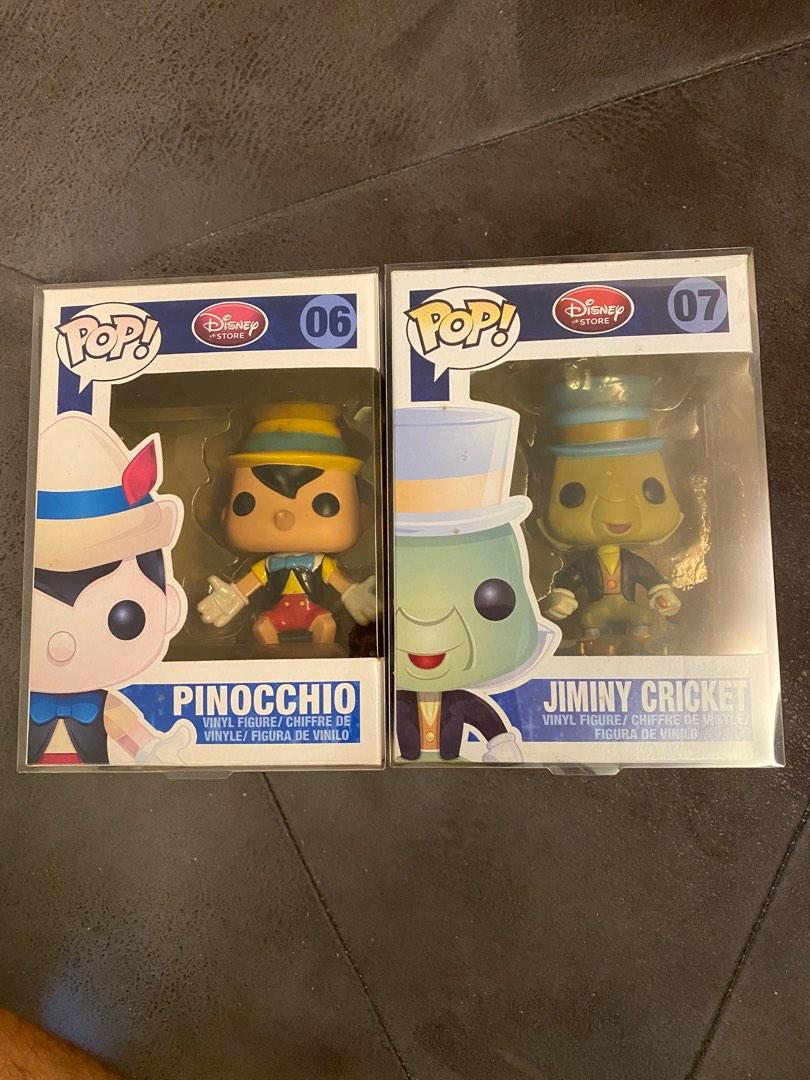 Funko pop Disney store OG Pinocchio and Jiminy Cricket set, Hobbies ...