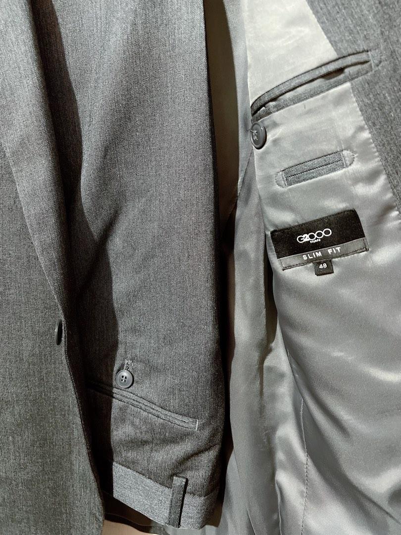 SET! G2000 Man Slim Fit Suit Light Gray, Men's Fashion, Tops & Sets ...