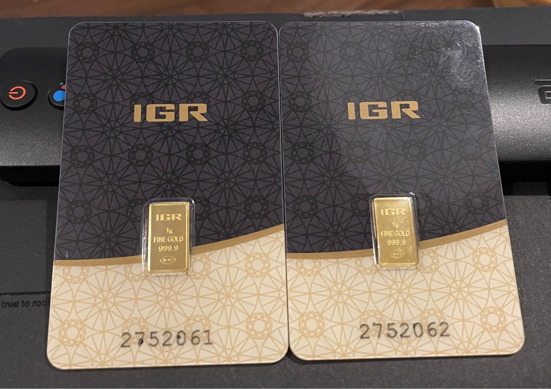 Gold Bar 1g IGR 999, Hobbies & Toys, Collectibles & Memorabilia ...