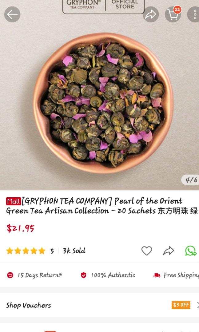 Gryphon tea - pearl of the orient green tea ×3, Food & Drinks ...