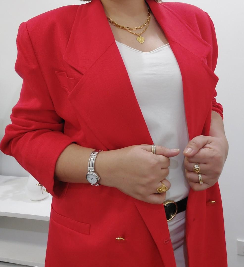 Hot Red Blazer, Women's Fashion, Coats, Jackets and Outerwear on Carousell