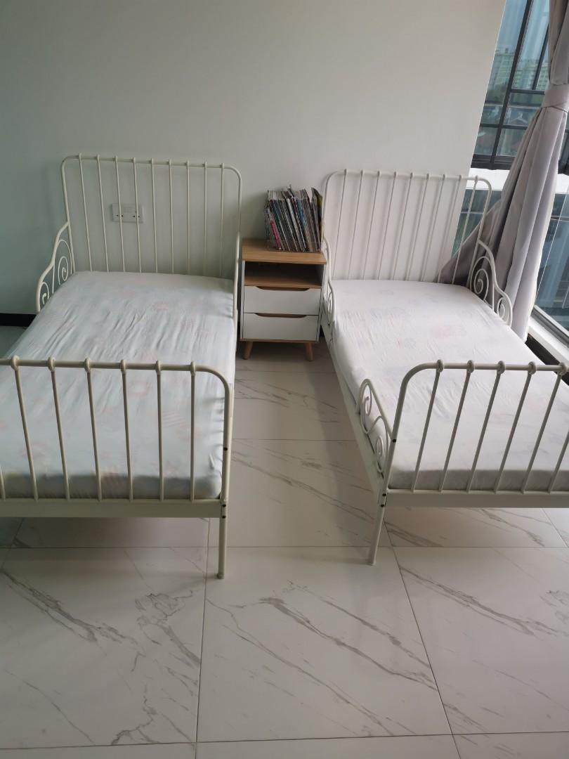 IKEA Minnen extendable bed with mattress, Furniture & Home Living ...