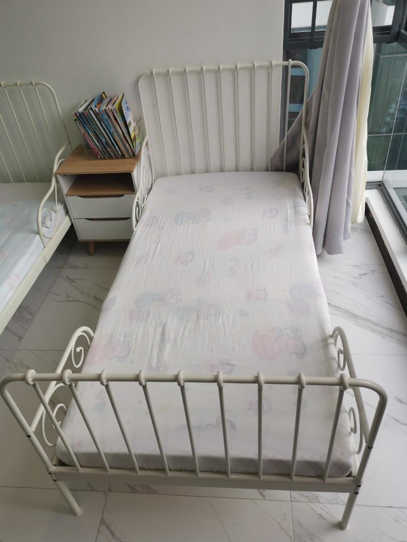 IKEA Minnen extendable bed with mattress, Furniture & Home Living ...