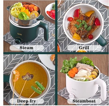 IONA 1.2L Ceramic Mini Non Stick Multi Cooker With Steamer | Multi ...