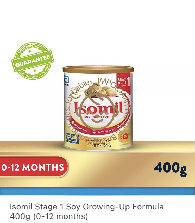 ISOMIL SOY INFANT FORMULA 400G - STAGE 1, Babies & Kids, Nursing ...