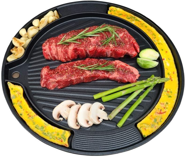 Korean BBQ Egg Grill Pan for Induction, Mookata Pan, Nonstick Coating ...