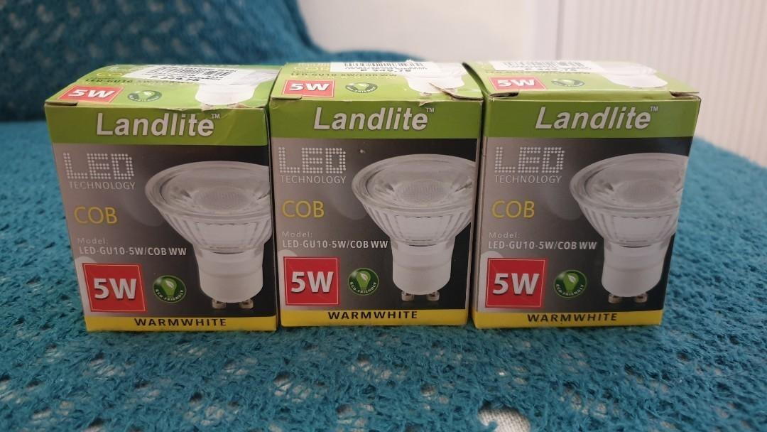 Landlite 5w LED GU10 light bulb warmwhite, Furniture & Home Living ...