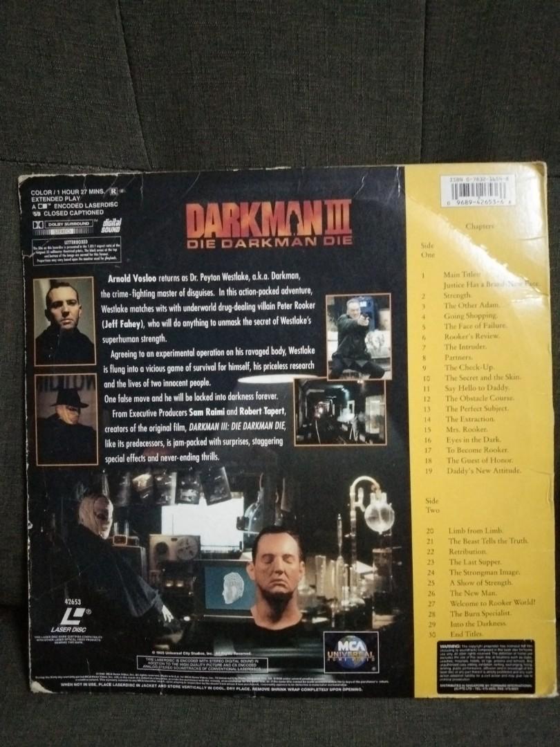 Laser Disc DARKMAN III, Hobbies & Toys, Collectibles & Memorabilia ...