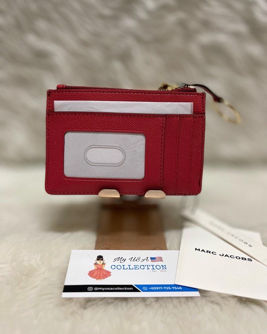 Marc Jacobs Flat Compact Wallet Fire Red, Women's Fashion, Bags ...