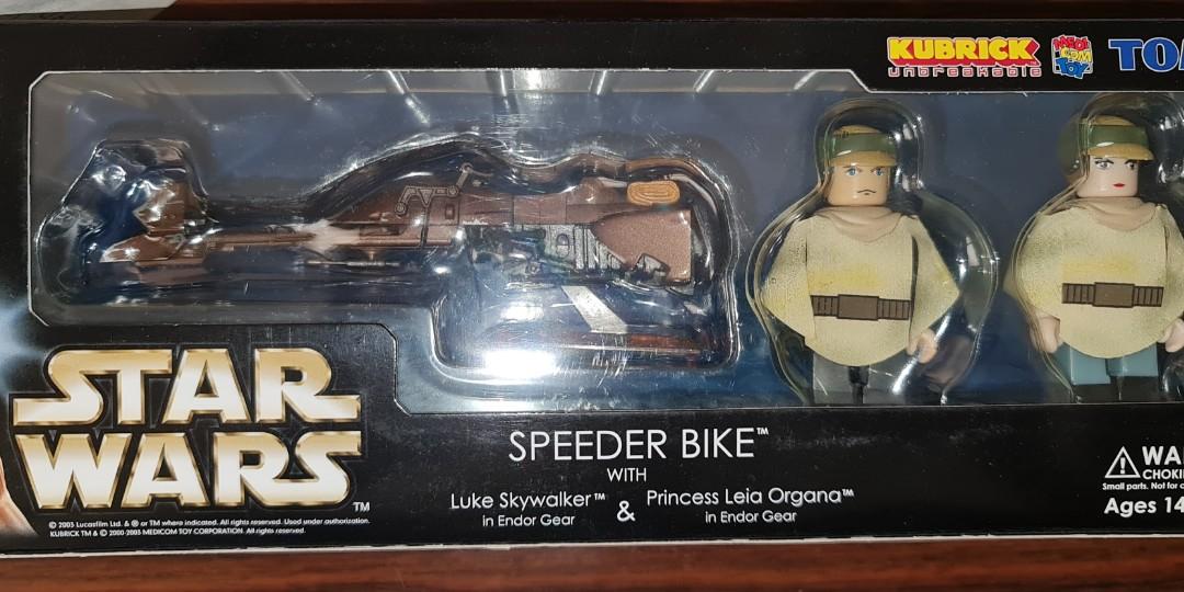 Medicom Star Wars Kubrick Speeder Bike with Luke Skywalker & Princess Leia, Hobbies & Toys, Toys ...
