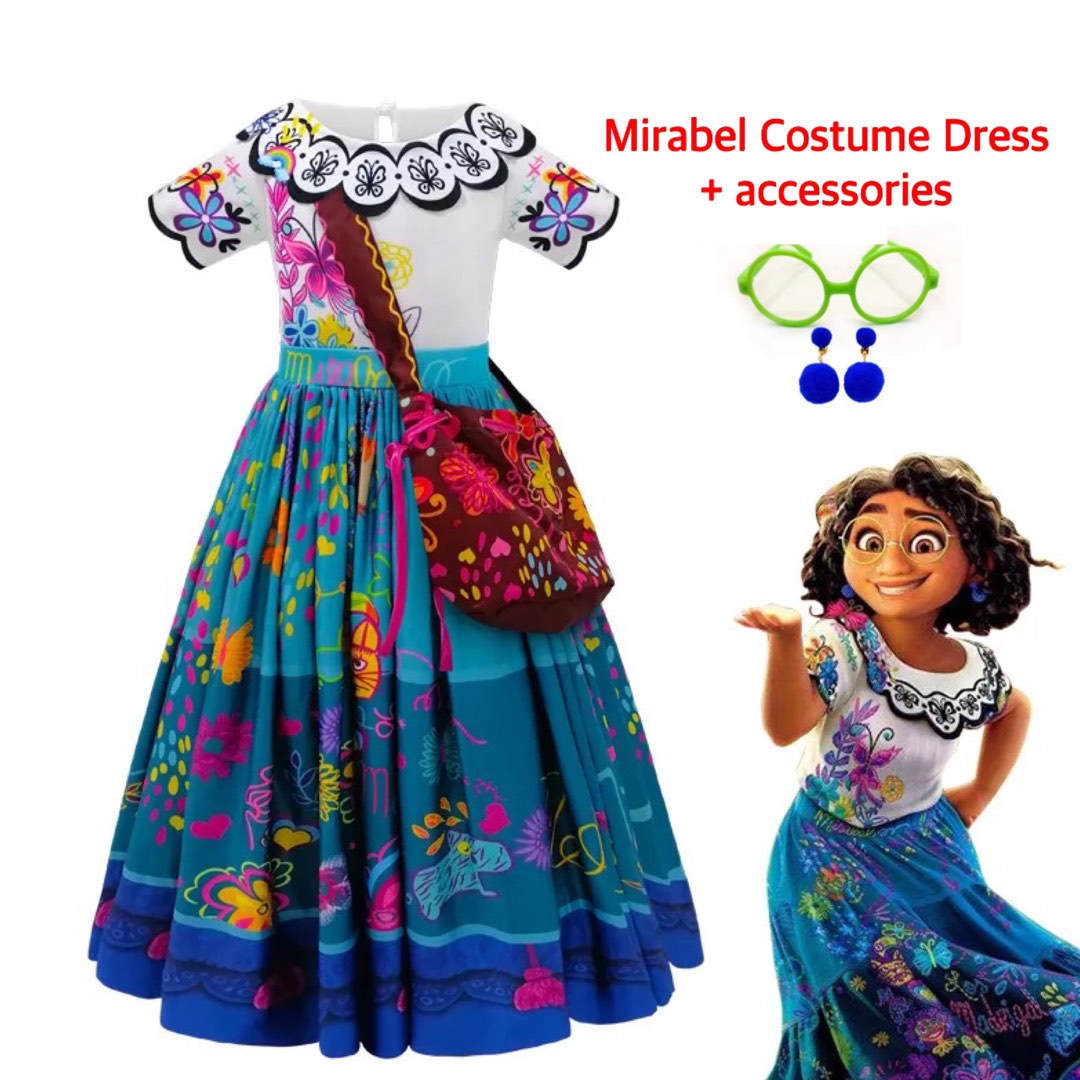 Mirabel/Encanto Full Costume, includes accessories, Hobbies & Toys ...