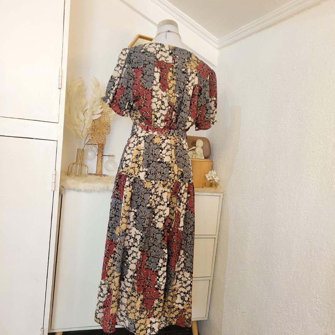 Mirrou Midi Dress Vintage Style Brandnew, Women's Fashion, Dresses ...