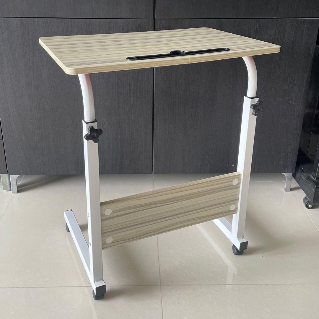 Moveable Height Adjustable Laptop Table with Wheels, Furniture & Home ...