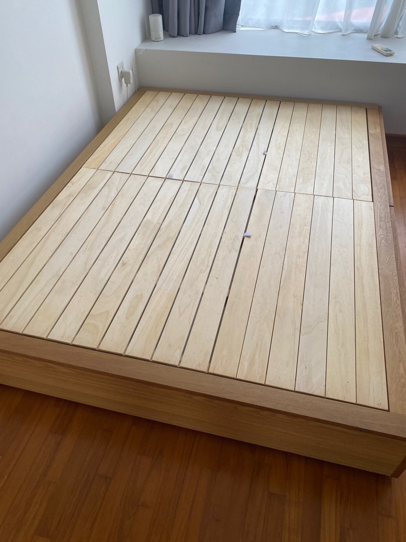 Muji Storage Bed Frame - Double Size, Furniture & Home Living ...