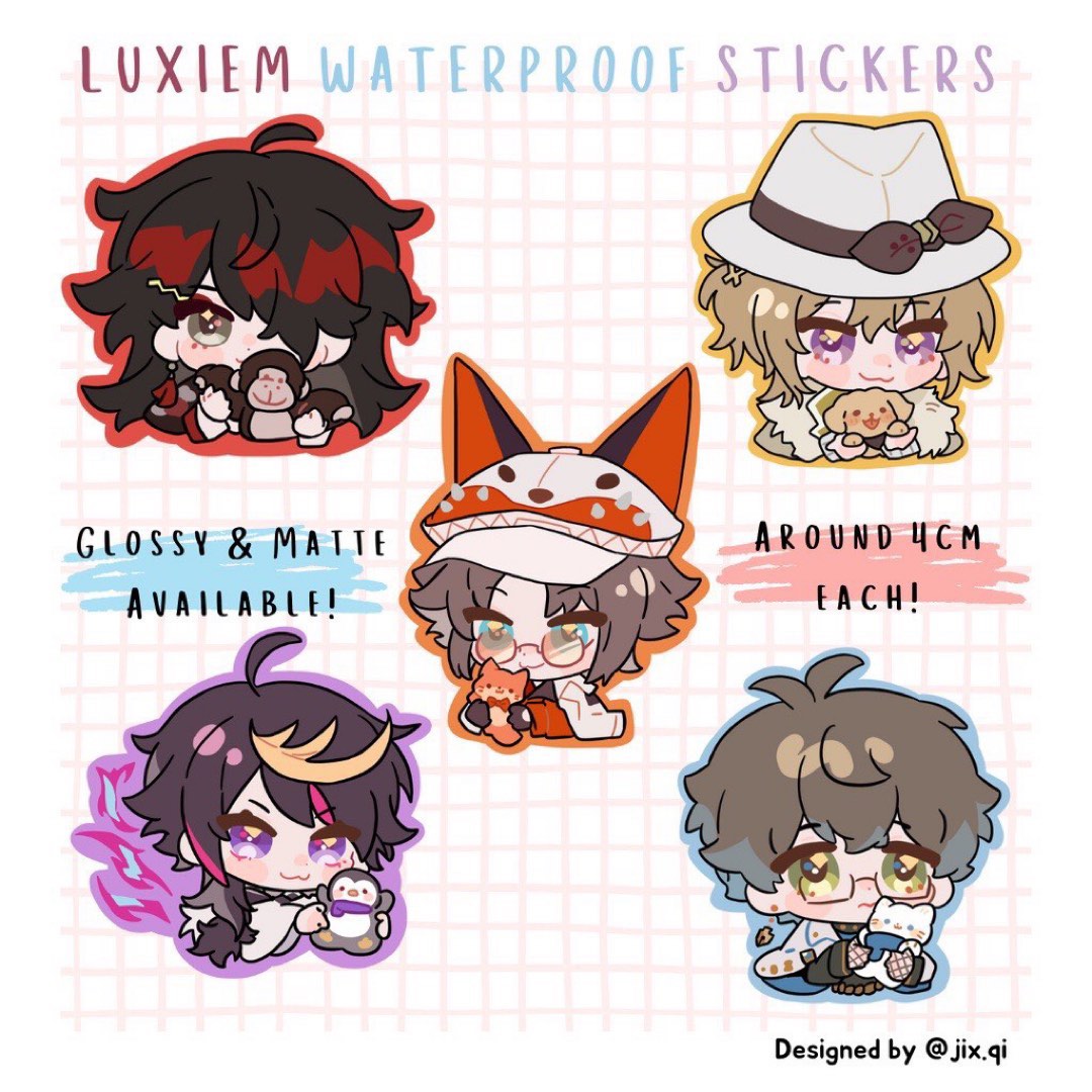 Nijisanji EN stickers Lazulight, Obsydia, Ethyria, Luxiem, Noctyx ...